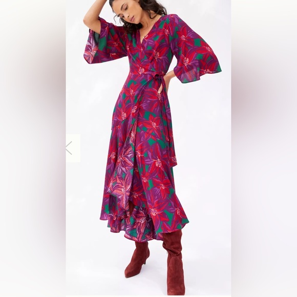 FARM Rio | Dresses | Farm Rio Size M Kimono Maxi Wrap Dress | Poshmark